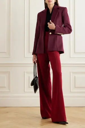 SERGIO HUDSON Wool And Cashmere-blend Blazer - Merlot