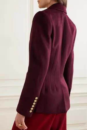 SERGIO HUDSON Wool And Cashmere-blend Blazer - Merlot