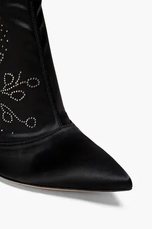 GIANVITO ROSSI Embellished Stretch-satin Sock Boots