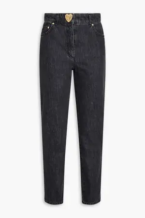 Moschino Button-embellished Slim-leg Jeans