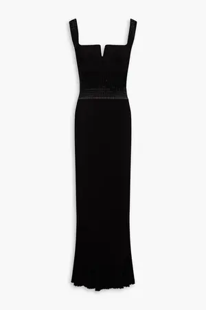 Galvan Atalanta Bead-embellished Knitted Maxi Dress