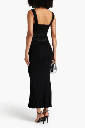 Galvan Atalanta Bead-embellished Knitted Maxi Dress