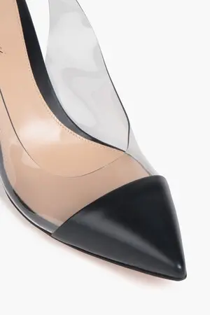 GIANVITO ROSSI Alice Leather And Pvc Slingback Pumps - Midnight Blue