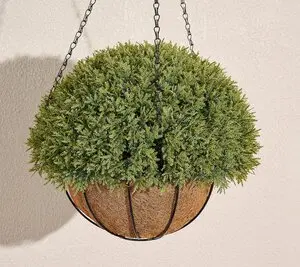 WICKER PARK Faux Cedar Hanging Basket