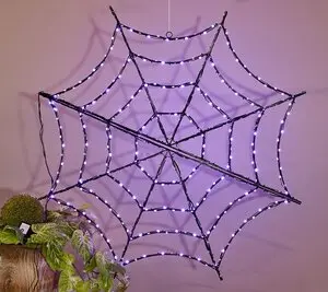 HAY & HARVEST 36' In/outdoor Foldable Led Spider Web - One-color