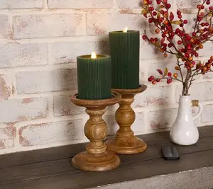 MARTHA STEWART Set Of 2 Micro Ribbed Flameless Candles - One-color
