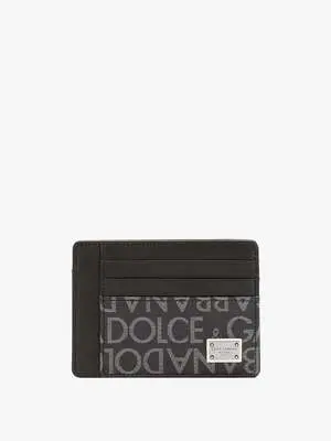 Dolce & Gabbana Leather Card Holder With Logo Detail - Black