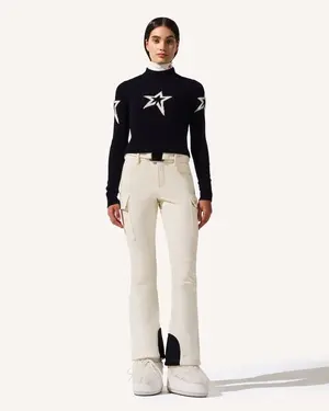 Perfect Moment Cable Merino Wool Sweater - Navy