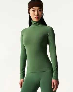 Perfect Moment Seamless Thermal Top - Dark-green