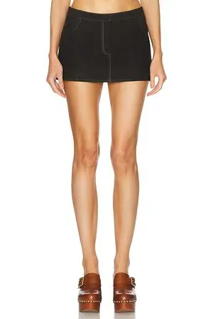 SIEDRES Suede Mini Skirt - Dark Brown