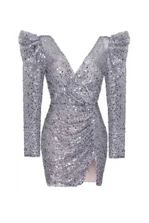 MILLA Metallic Sequin Embellished Mini Dress
