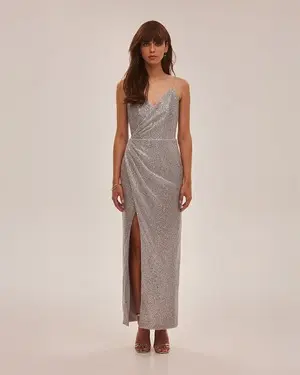 MILLA Spaghetti Strap Sparkling Maxi Dress