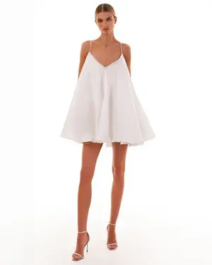 MILLA Babydoll Mini Dress With Gloves