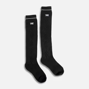 PXG Jacquard Knee Socks - Black