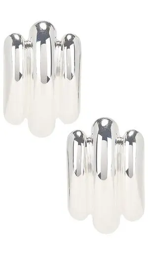MEGA Les Tubes Earrings - Metallic Silver