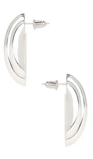 MEGA Les Tubes Earrings - Metallic Silver