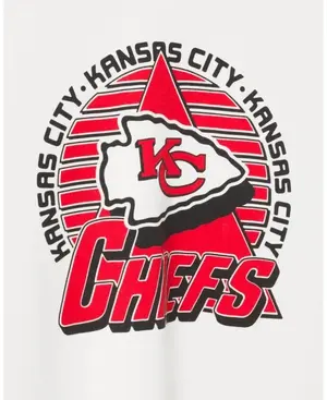 Junk Food Clothing Nfl Kansas City Chiefs Color Block Crop Tee - White/licorice