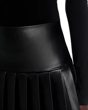 Norma Kamali Pickleball Pleated Skirt - Black