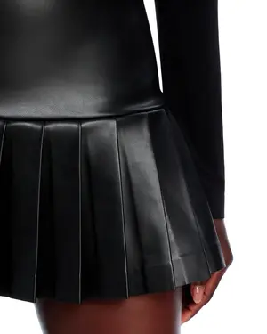 Norma Kamali Pickleball Pleated Skirt - Black