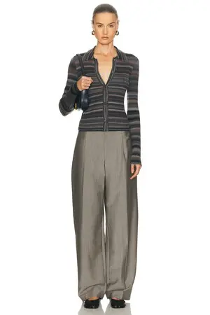 RE/DONE Ribbed Polo Cardigan - Black Combo