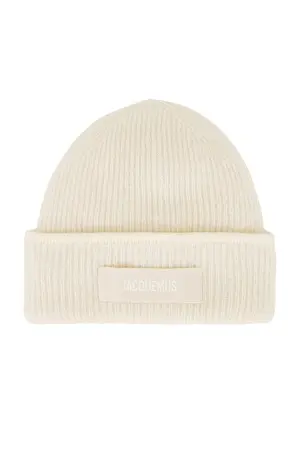 Jacquemus JACQUEMUS Le Bonnet Gros Grain Beanie Off White
