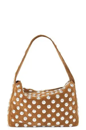 Khaite Elena Studded Shoulder Bag - Mud & Silver