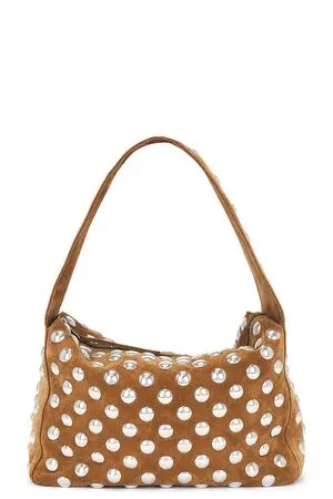 Khaite Elena Studded Shoulder Bag - Mud & Silver
