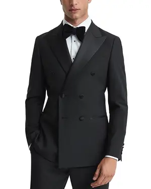 REISS Poker Double Breasted Tuxedo Jacket - Black