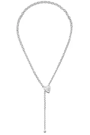 Gucci Trademark Heart Lariat Necklace - Sterling Silver