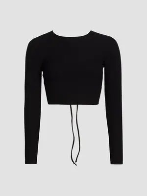 REFORMATION Casey Open-back Crop Top - Black