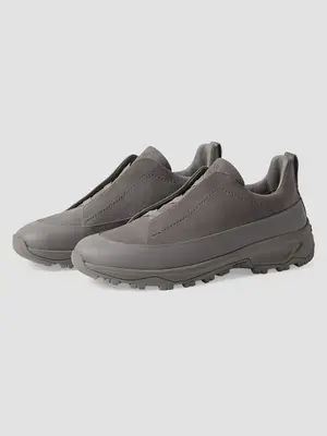Zegna Suede Triple Stitch Monte Sneakers - Grey