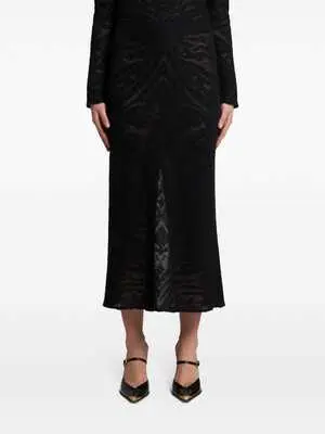 Etro Knitted Jacquard Midi Skirt