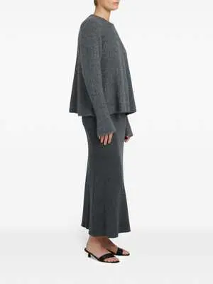 Cashmere In Love Flared Knitted Jumper - Grey