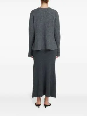 Cashmere In Love Flared Knitted Jumper - Grey