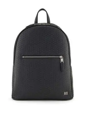 Armani Exchange Embossed Logo Backpack - Black