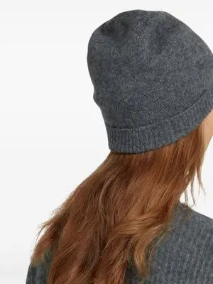 Cashmere In Love Turn-up Hem Beanie - Grey