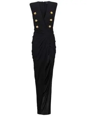 Balmain Tailored Crepe Long Dress