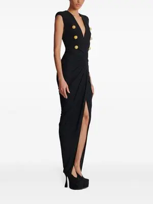 Balmain Tailored Crepe Long Dress