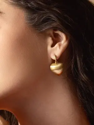 Irene Neuwirth 18kt Yellow Dome Heart Earrings