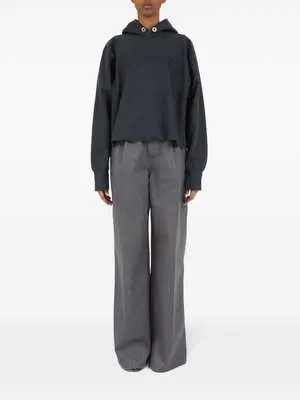 MAISON MARGIELA Logo-embroidered Hoodie - Grey
