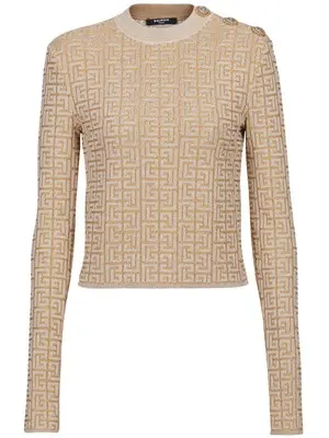 Balmain Labyrinth Pattern Knitted Top