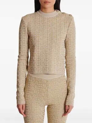 Balmain Labyrinth Pattern Knitted Top