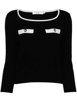 B+AB Round-neck Cropped Top - Black