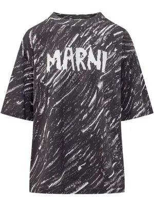 Marni Scribble Logo Jersey T-shirt - Black