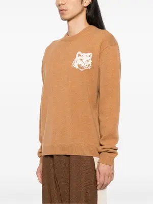 Maison Kitsuné Fox Head Intarsia Jumper - Neutrals
