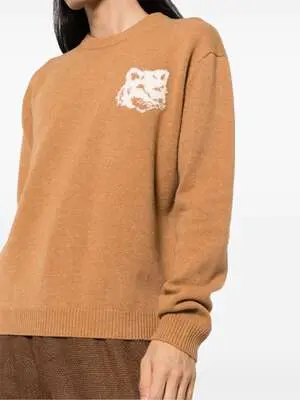 Maison Kitsuné Fox Head Intarsia Jumper - Neutrals