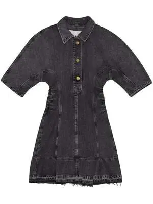 GANNI Tint-edge Denim Mini Dress - Grey