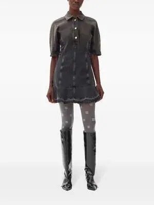GANNI Tint-edge Denim Mini Dress - Grey