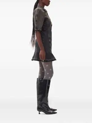 GANNI Tint-edge Denim Mini Dress - Grey