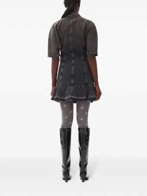GANNI Tint-edge Denim Mini Dress - Grey